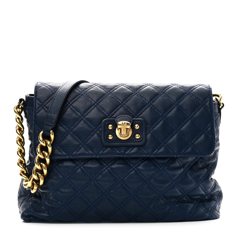 Marc Jacobs Lambskin Quilted The XL Single Flap Navy 1788058 – FASHIONPHILE