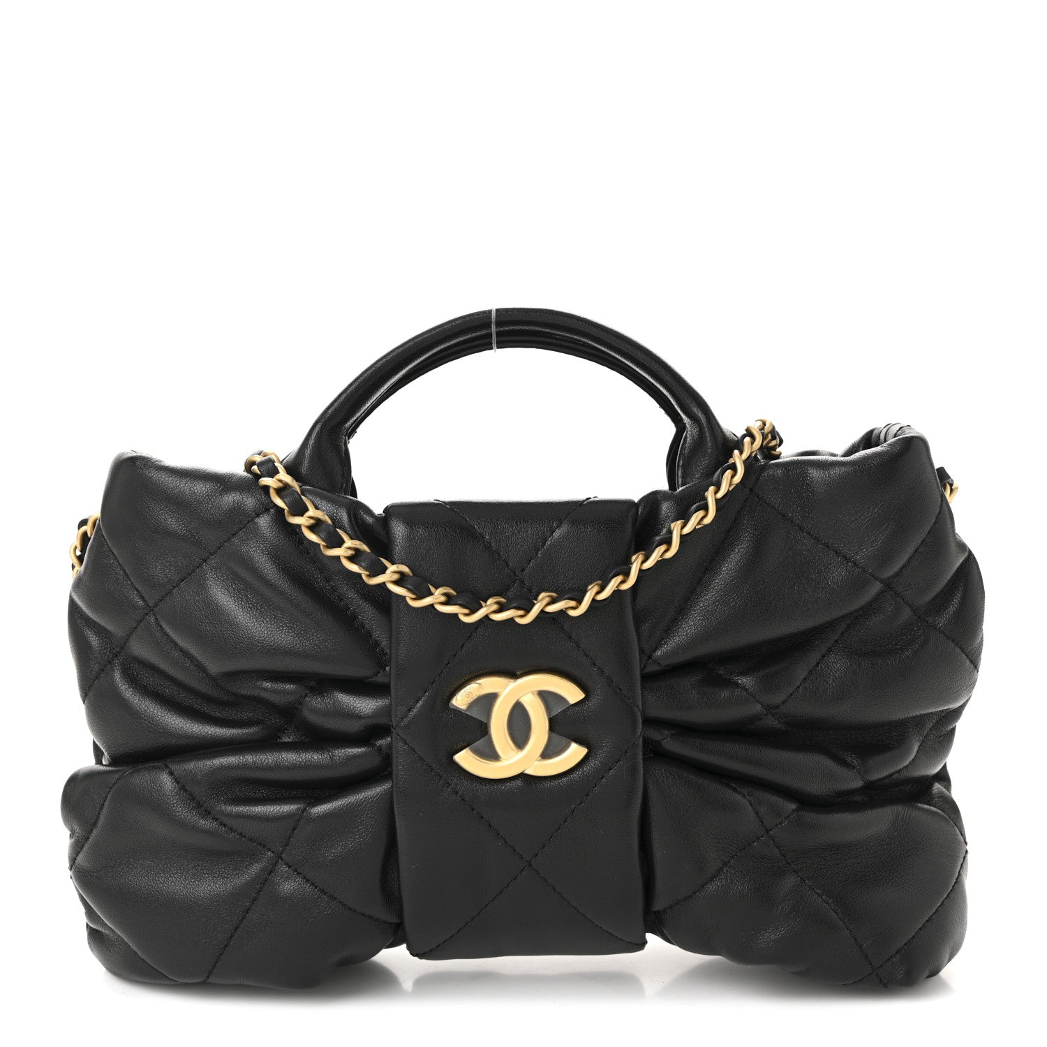 Chanel Lambskin Quilted Mini Bow Bag Black 1767281 – FASHIONPHILE
