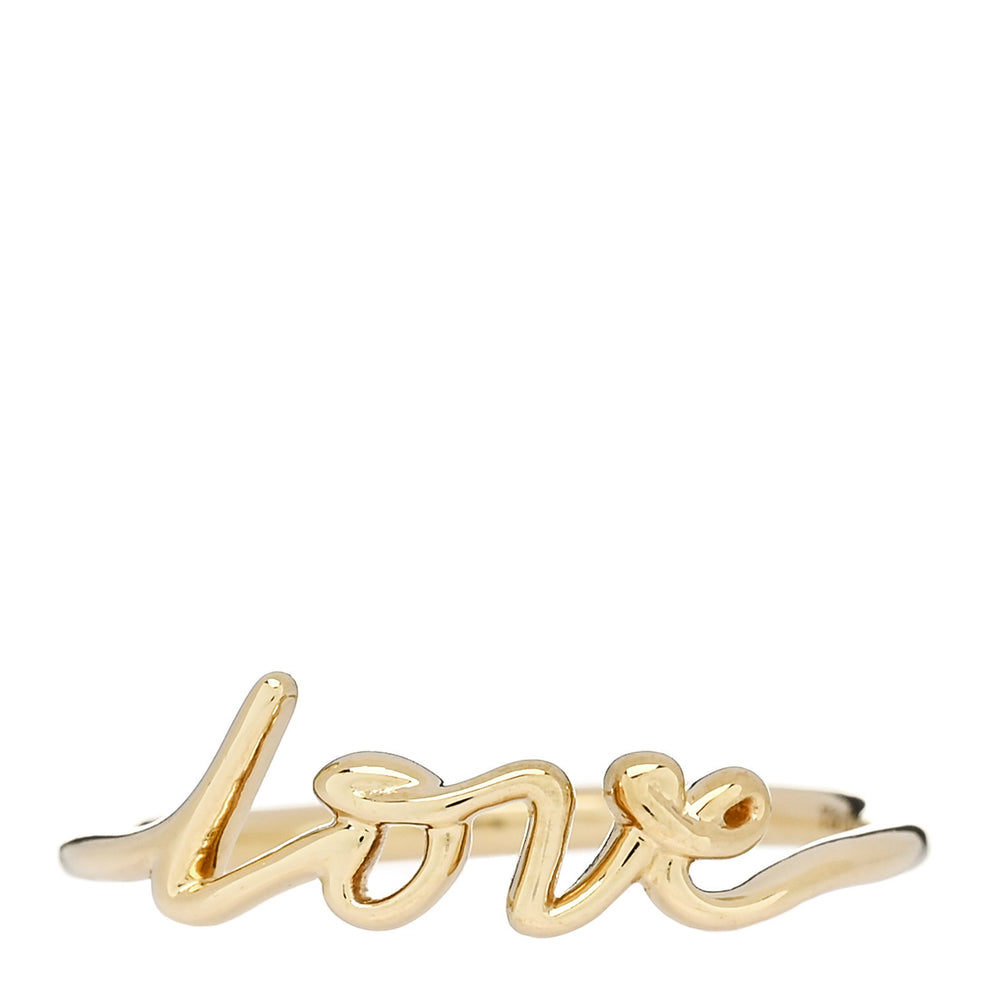 Tiffany 18K Yellow Gold Mini Paloma's Graffiti Love Ring 58 8.25 ...