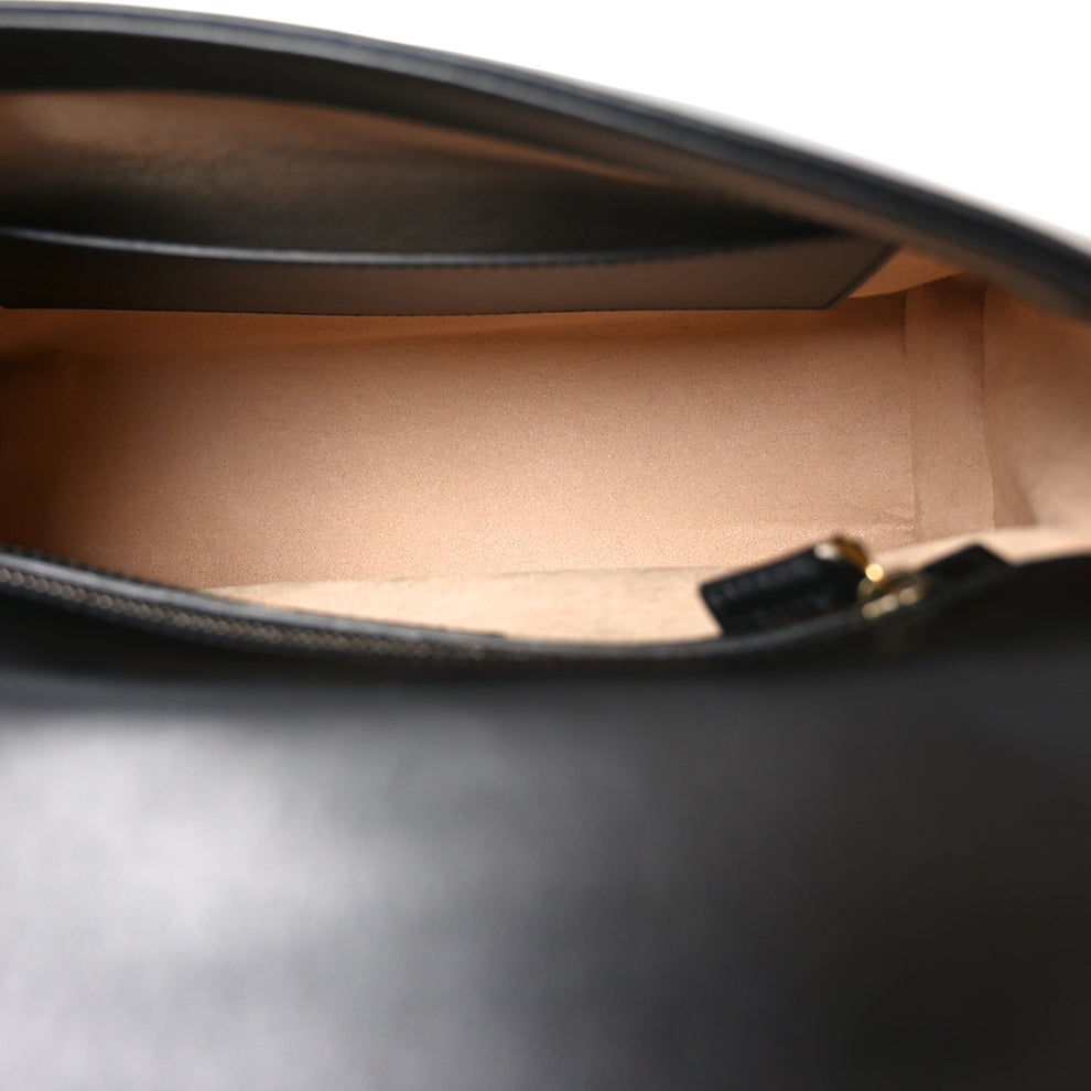 Gucci Calfskin Matelasse Small GG Marmont Top Handle Shoulder Bag Black ...