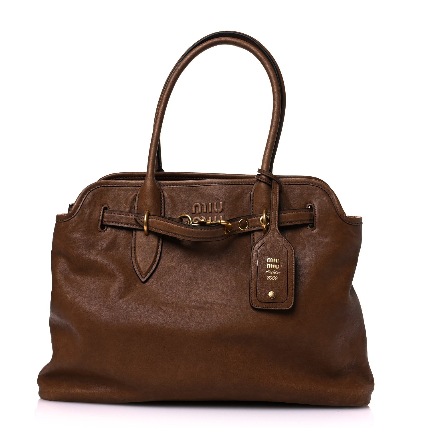 Miu Miu Nappa Medium Aventure Bag Rovere 1563567 – FASHIONPHILE