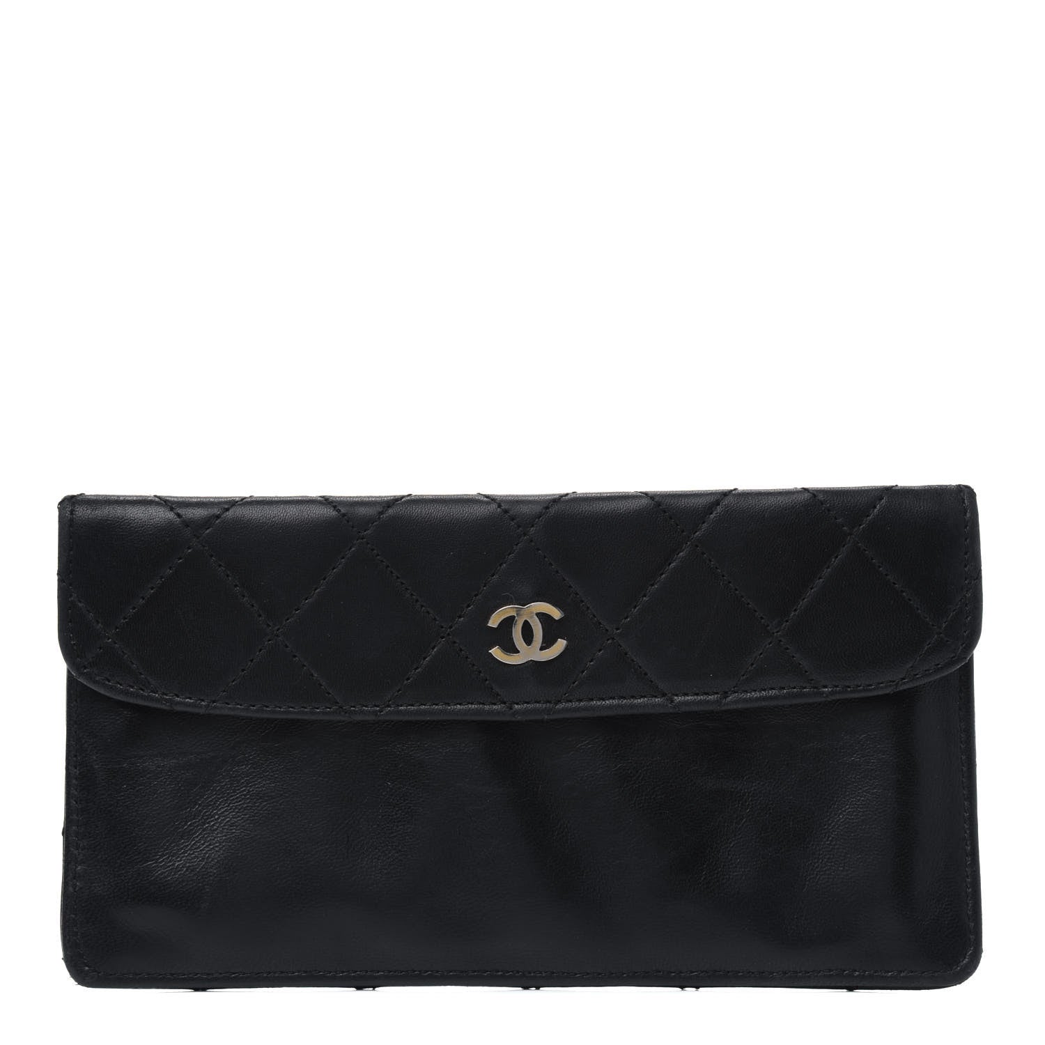 Chanel Lambskin Quilted Flap Wallet Black 787940 – FASHIONPHILE