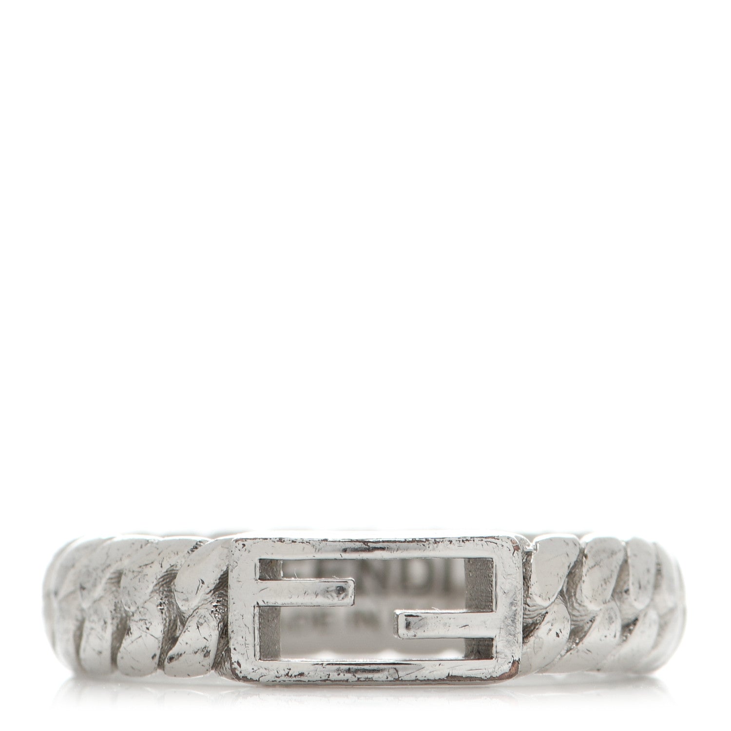 Fendi Metal FF Chain Ring 54 7 Silver 1274944 – FASHIONPHILE