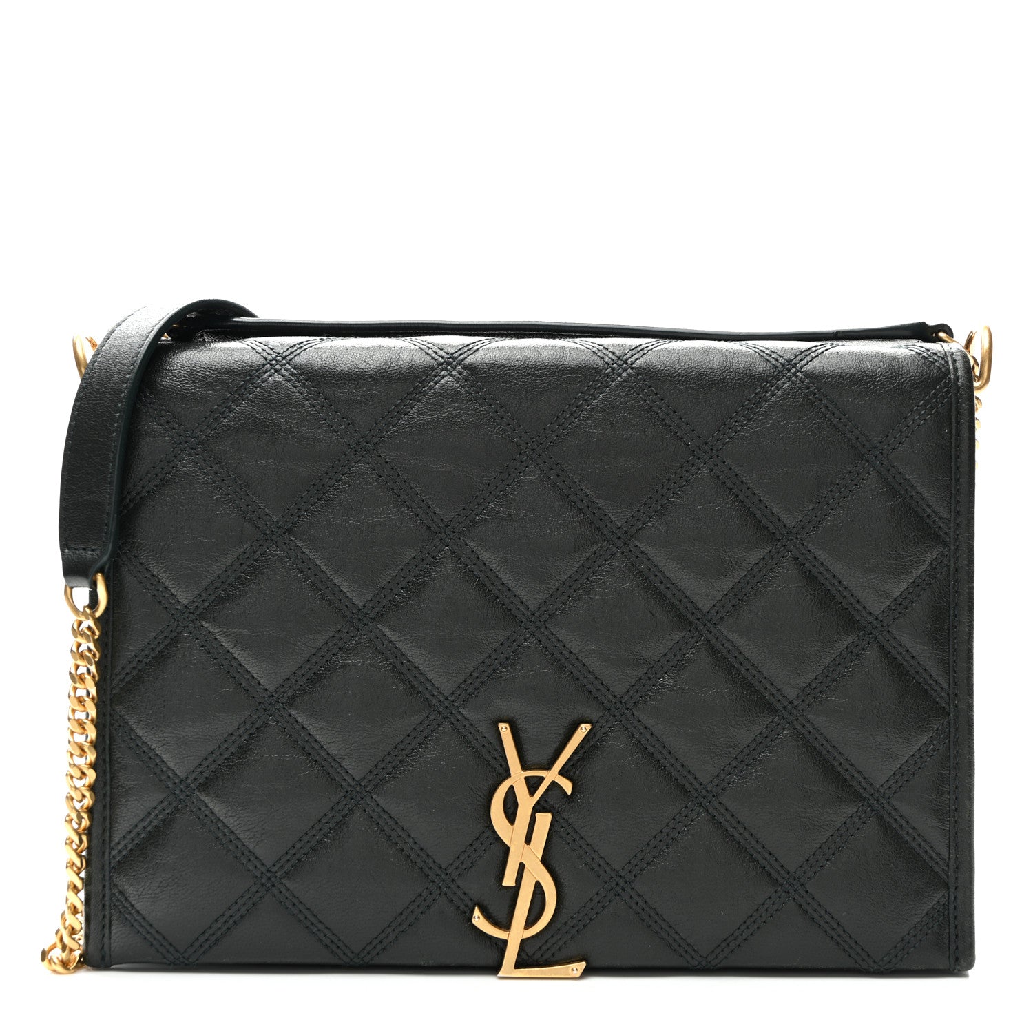 Saint Laurent Lambskin Quilted Mini Becky Chain Bag Vert Fonce 1691059 ...