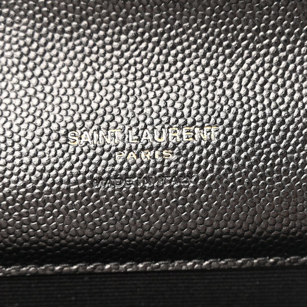 Saint Laurent Grain De Poudre Matelasse Chevron Monogram Envelope ...