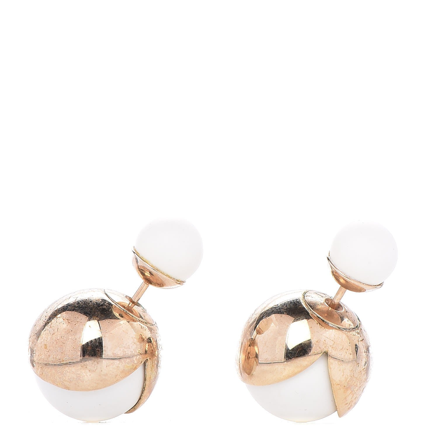 Christian Dior Mise En Dior Tribal Earrings Gold White 307396 ...