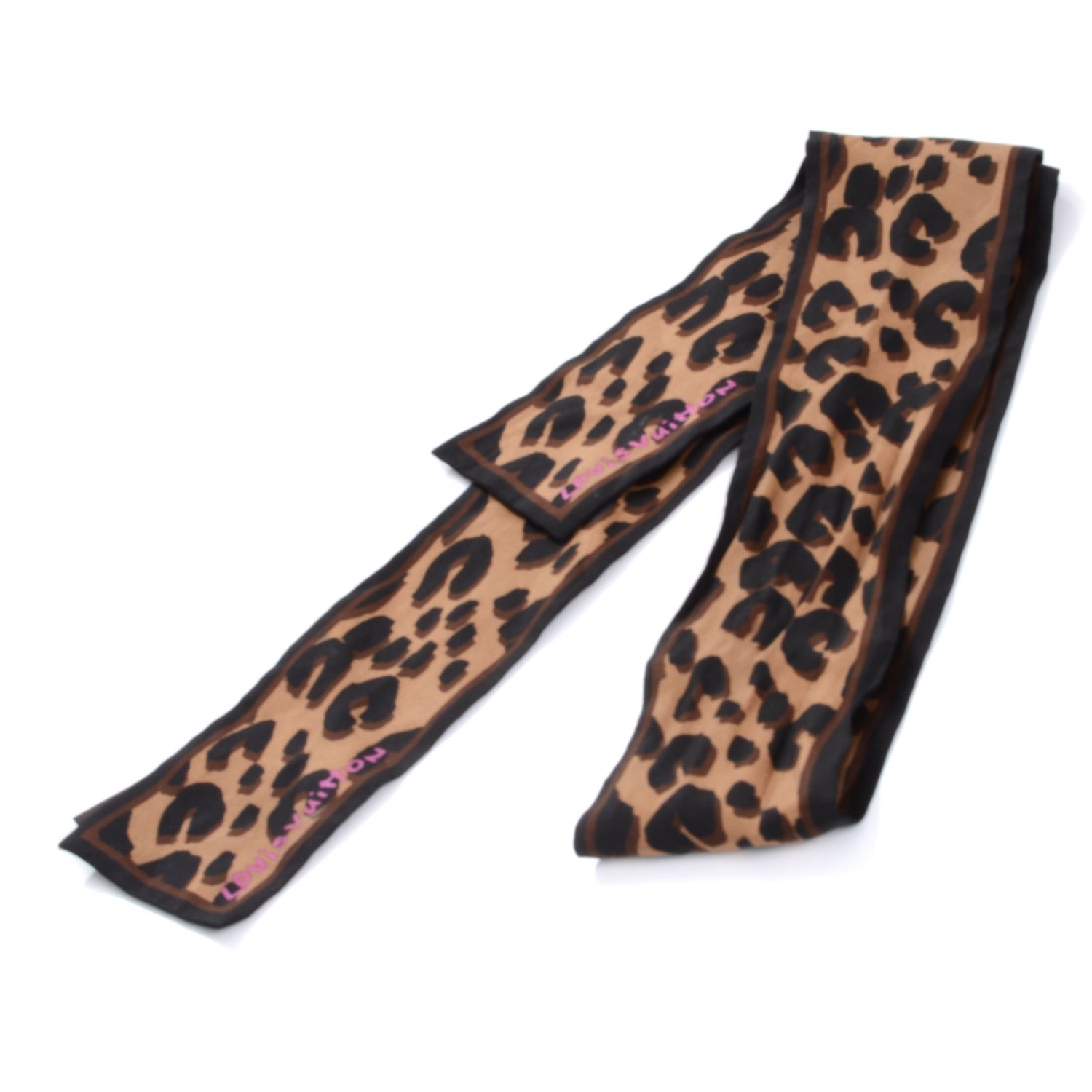Louis Vuitton Silk Leopard Bandeau Scarf Marron 47156 – FASHIONPHILE
