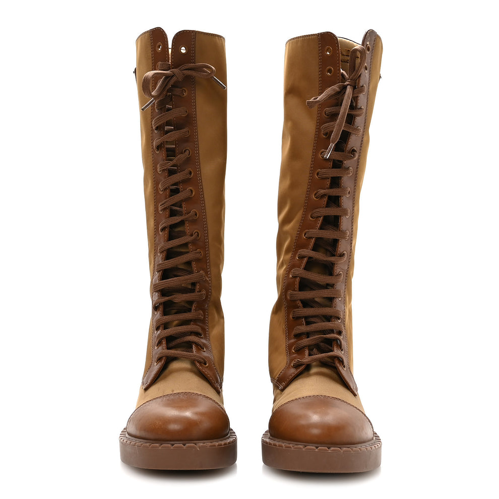 Prada Re-Nylon Spazzolato Rois Metal Triangle Logo Tall 50mm Combat ...