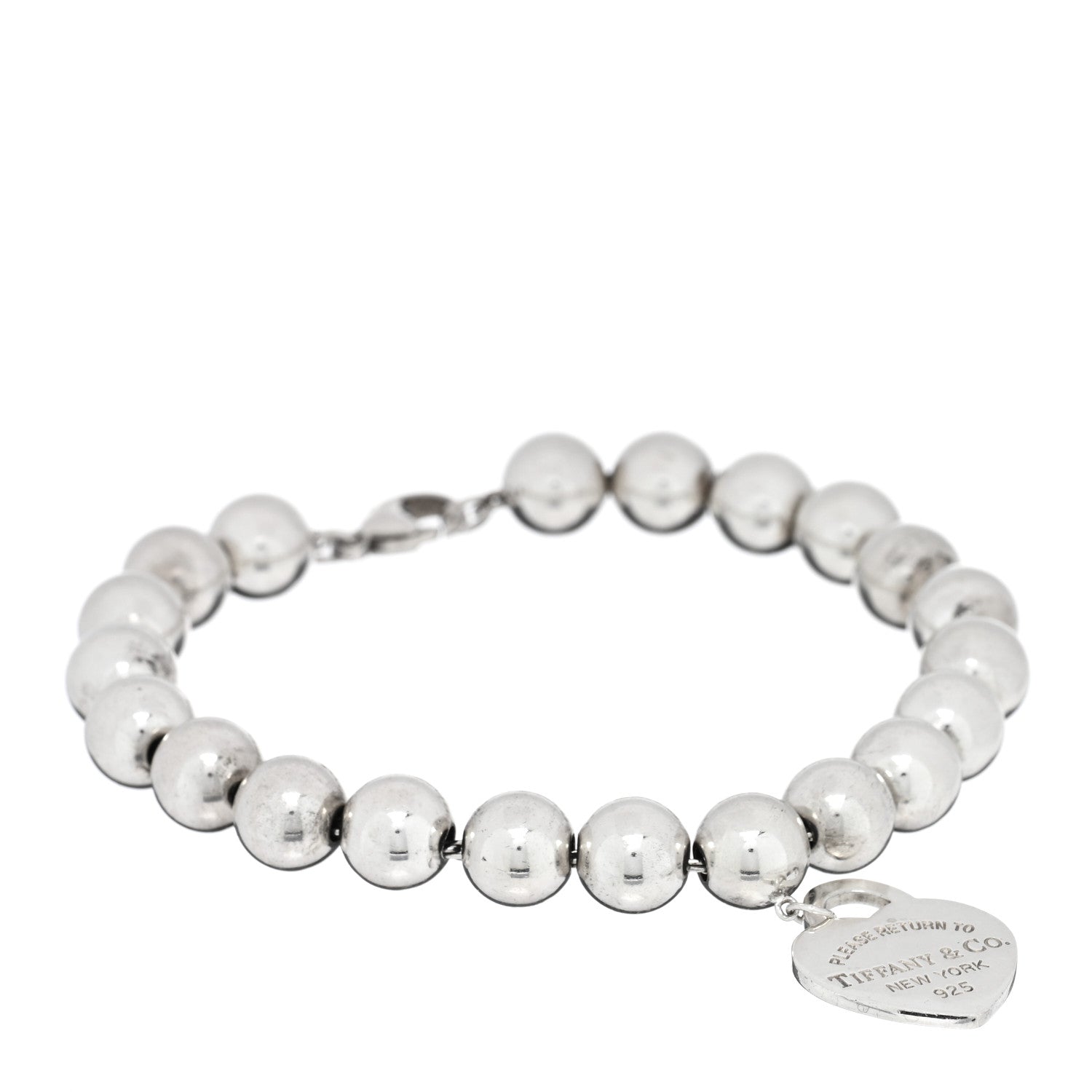 Tiffany Sterling Silver 8mm Return To Tiffany Heart Tag Bead Bracelet ...