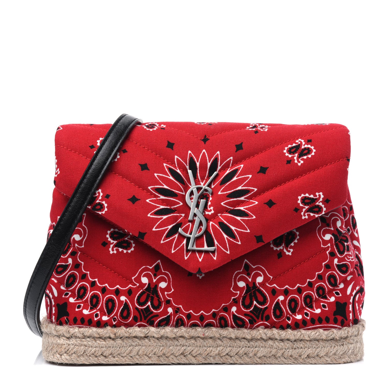 Saint Laurent Cotton Bandana Y Quilted Monogram Toy Loulou Crossbody ...