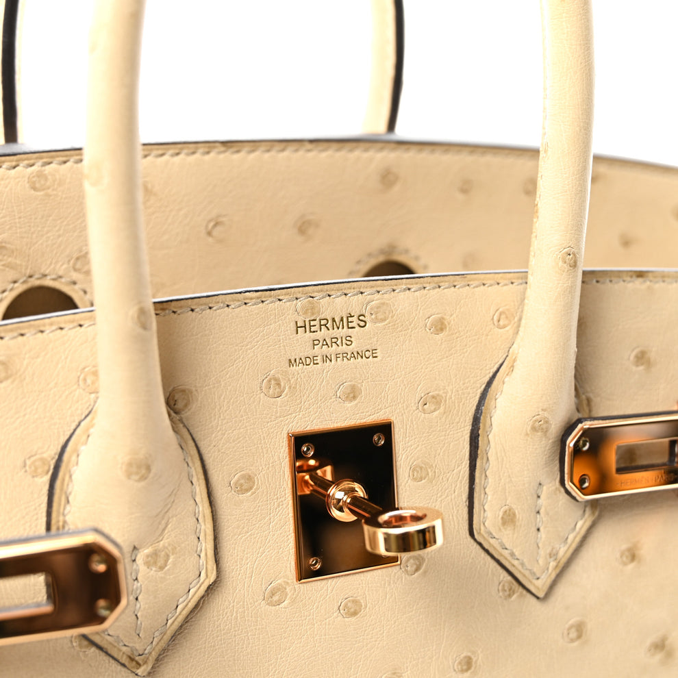 Hermes Ostrich Birkin 25 Parchemin 1801206 – FASHIONPHILE