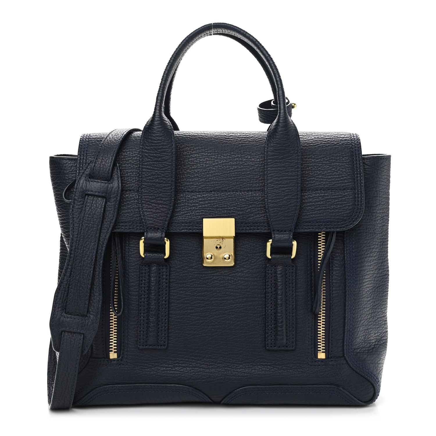 3.1 Phillip Lim Textured Calfskin Medium Pashli Satchel Ink 982820 ...