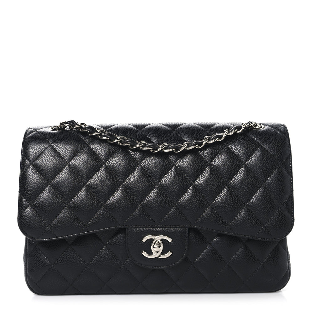 Chanel Caviar Quilted Jumbo Double Flap Black 1775354 – FASHIONPHILE