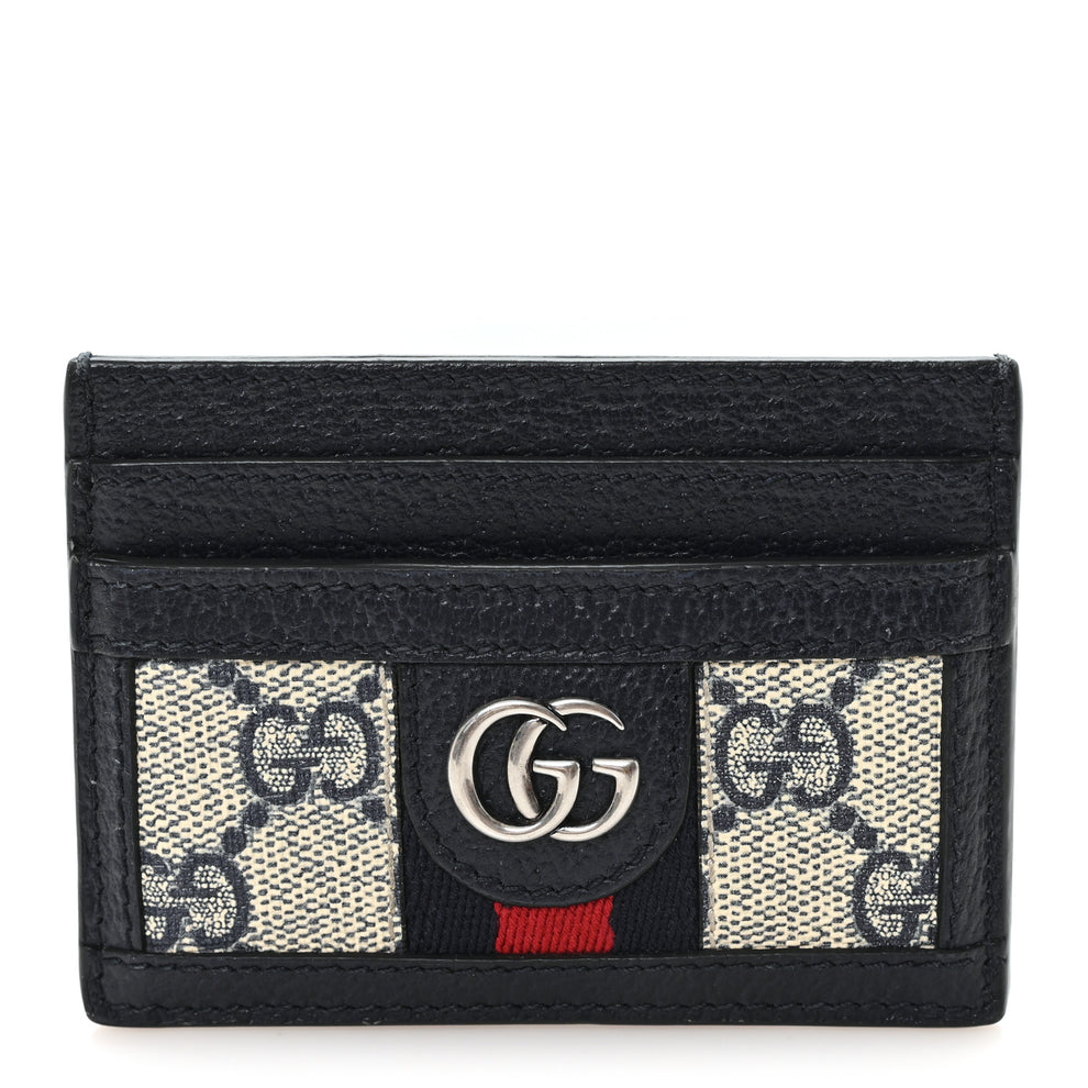 Gucci GG Supreme Monogram Textured Dollar Calfskin Web Ophidia Card ...
