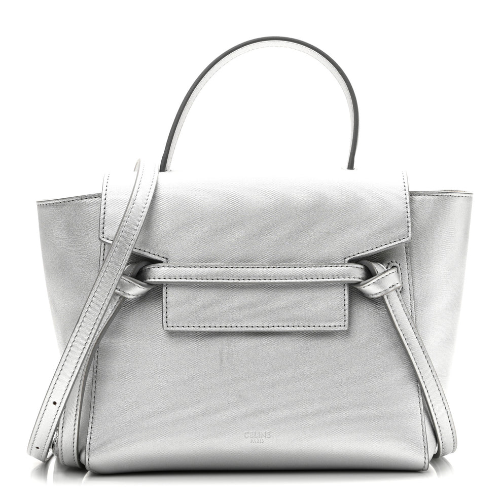 Celine Laminated Calfskin Nano Belt Bag Silver 1779105 – FASHIONPHILE