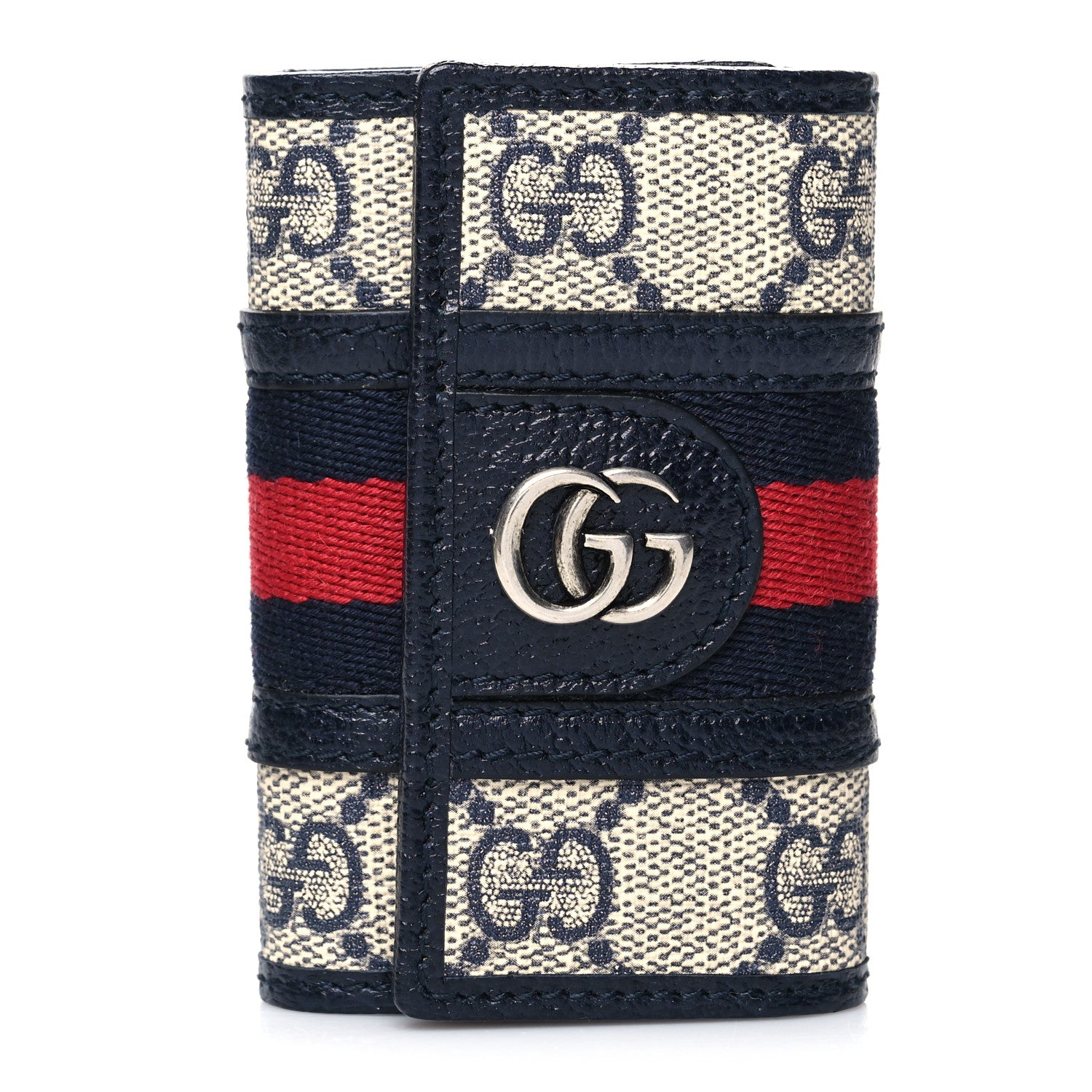 Gucci GG Supreme Monogram Web Ophidia 6 Key Holder Case Beige Blue ...