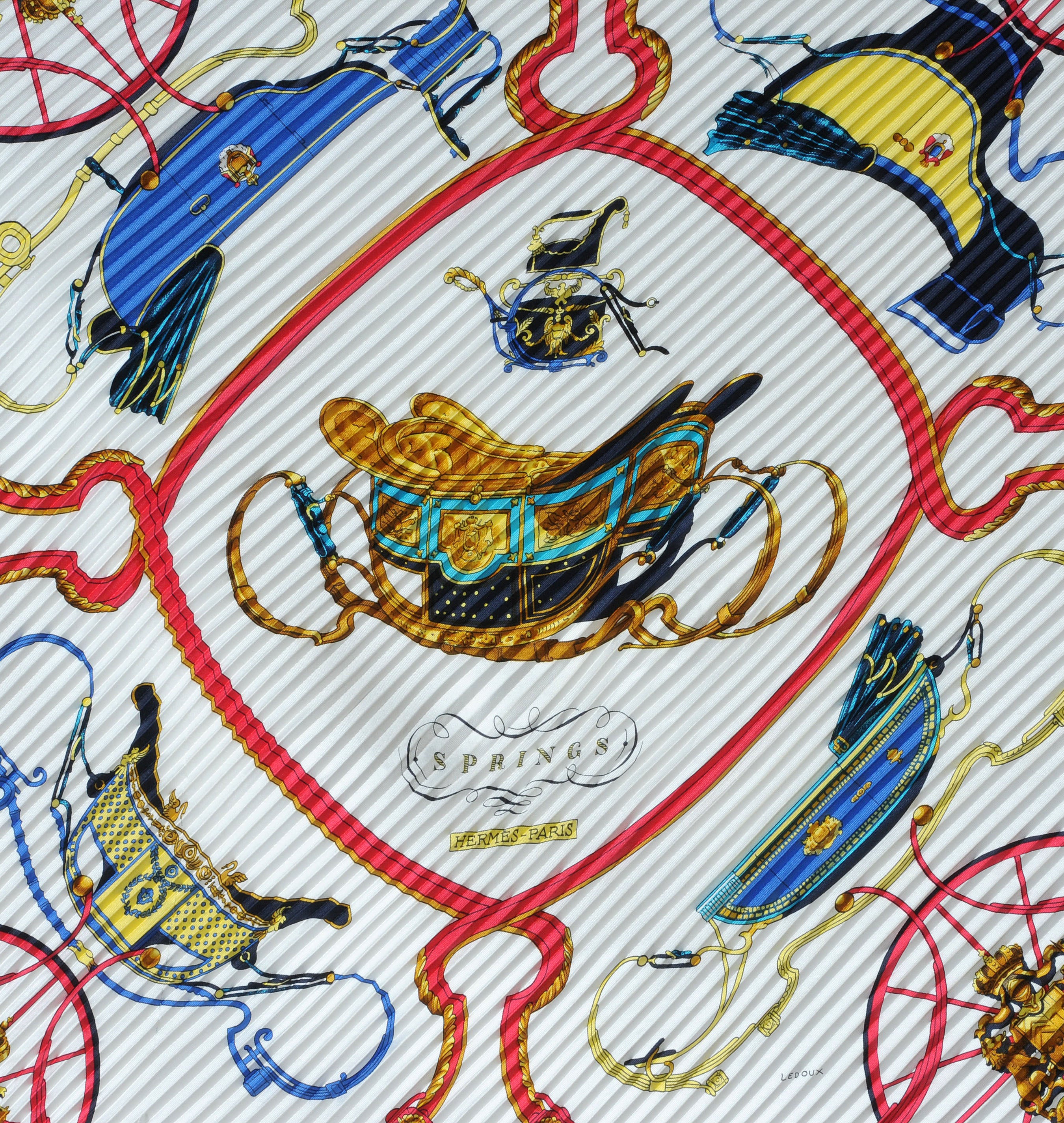 Hermes Silk Plisse Springs Scarf 90 43404 – FASHIONPHILE