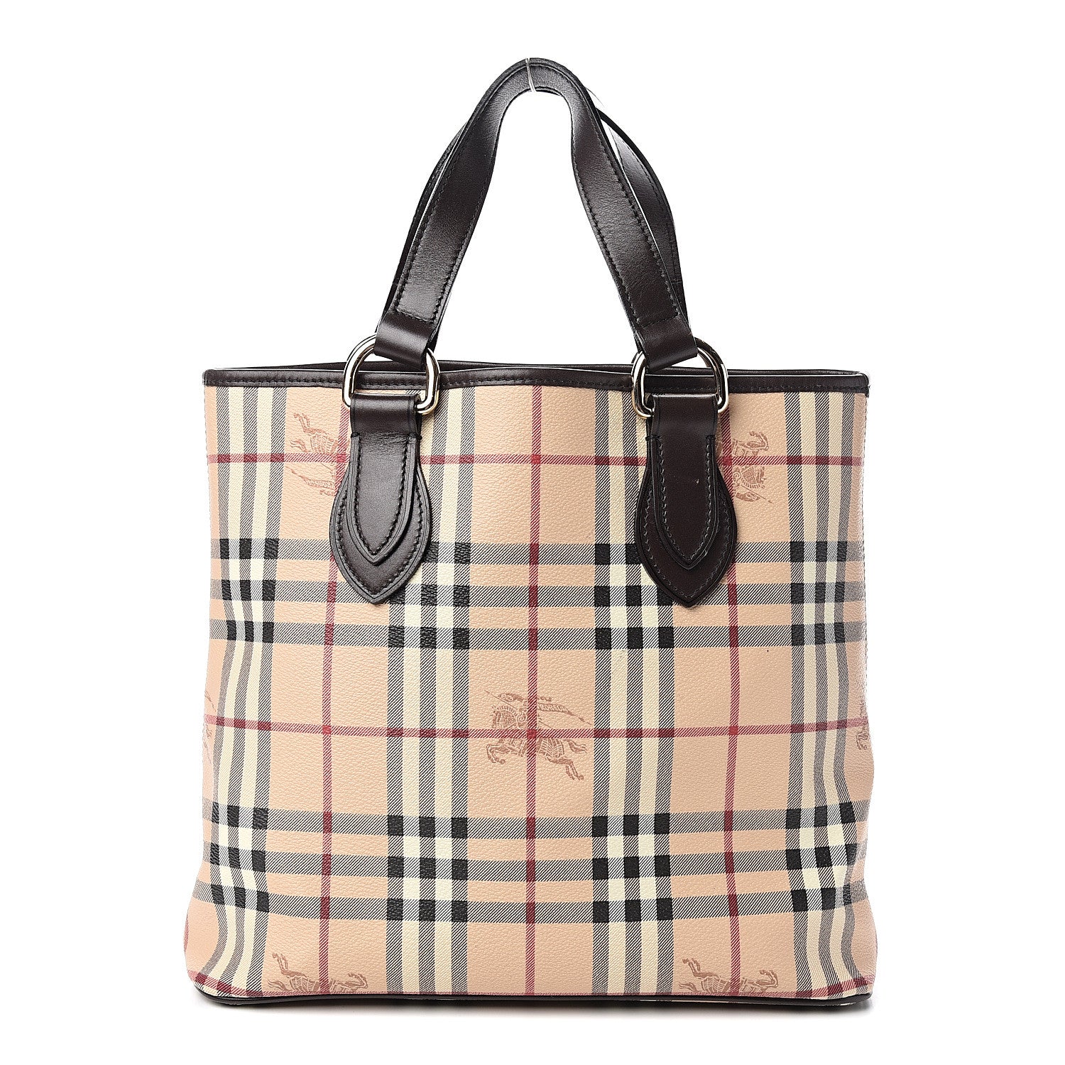 Burberry Haymarket Check Small Onslow Tote Chocolate 545263 – FASHIONPHILE
