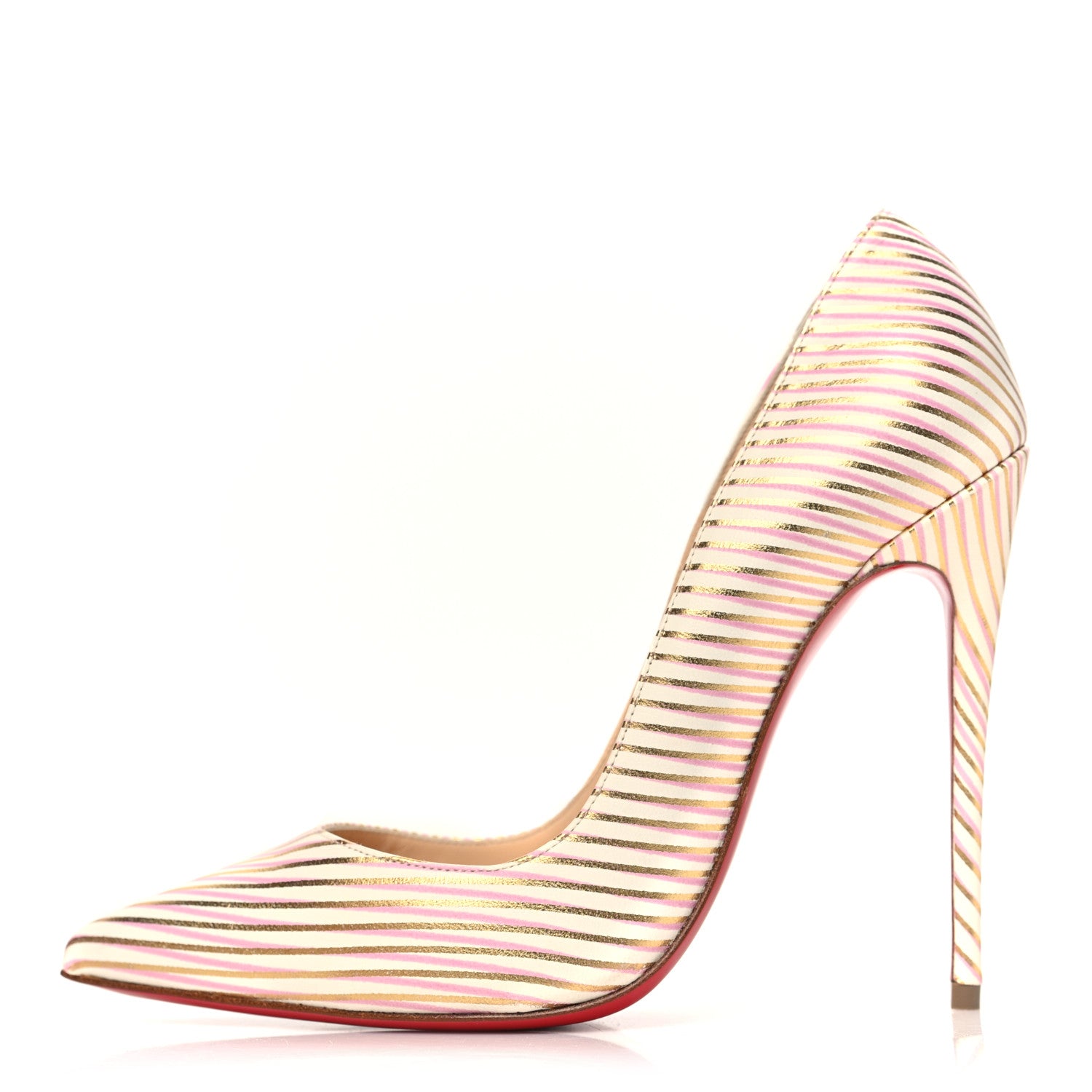 Christian Louboutin Calfskin RayOfLight So Kate 120 Pumps 37.5 Snow Oro ...