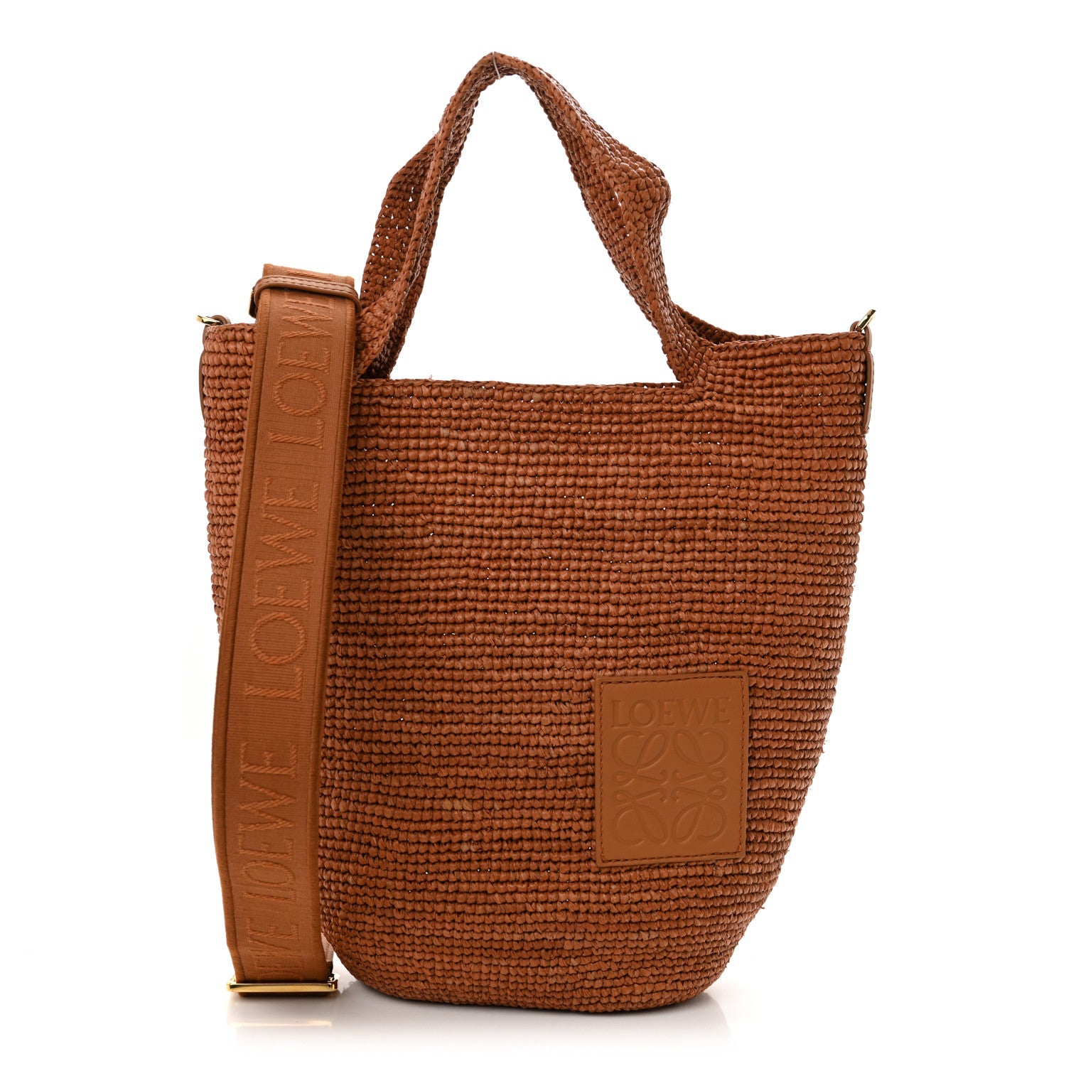 Loewe Raffia Mini Slit Tote Bag Honey Gold 1726626 – FASHIONPHILE
