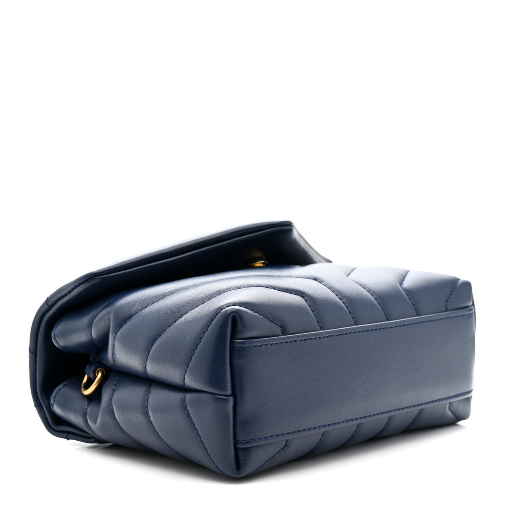 Saint Laurent Calfskin Y Quilted Monogram Toy Loulou Crossbody Bag Blue ...