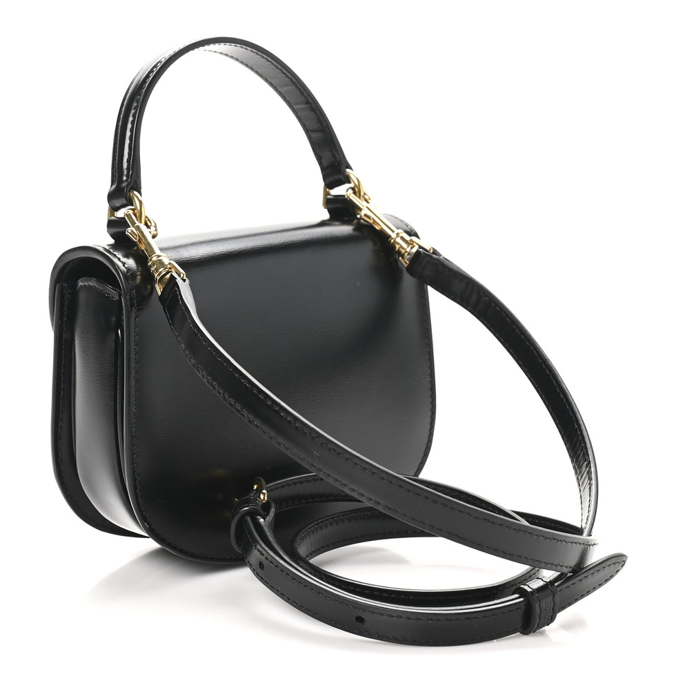Celine Shiny Calfskin Triomphe Mini Besace Clea Black 1759972 ...
