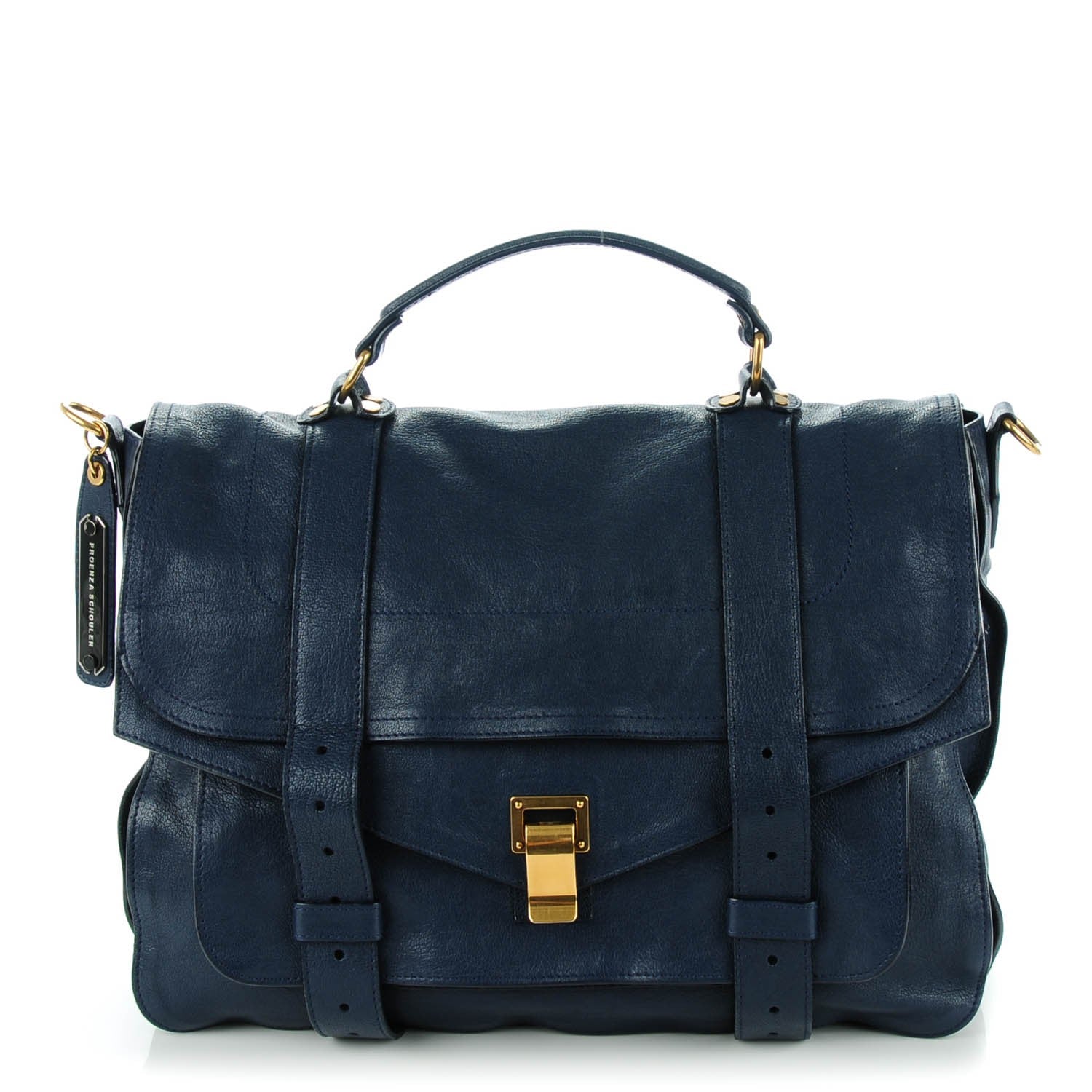 Proenza Schouler Lambskin Large PS1 Satchel Midnight 134125 – FASHIONPHILE