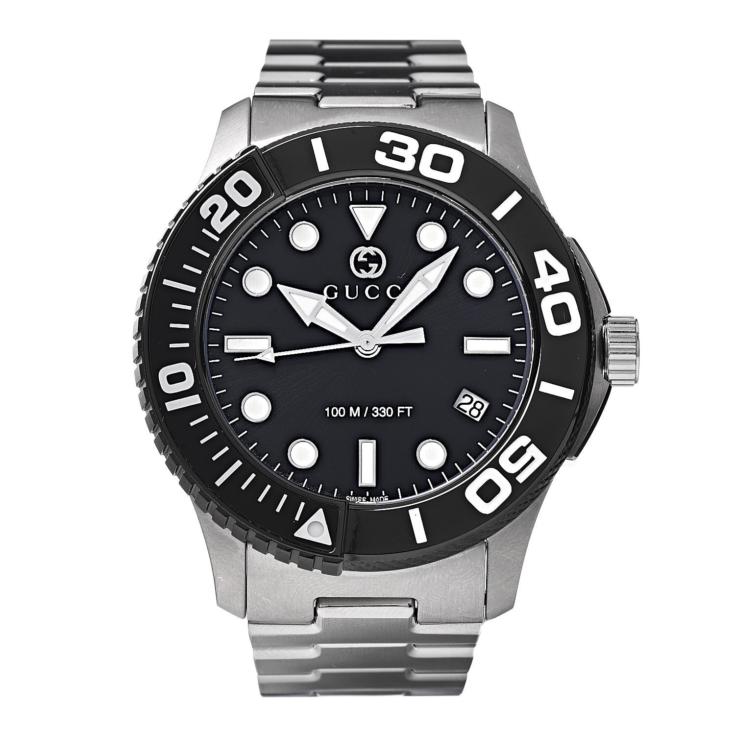 Gucci Stainless Steel Ceramic 45mm Dive Quartz Watch Black 468808 ...