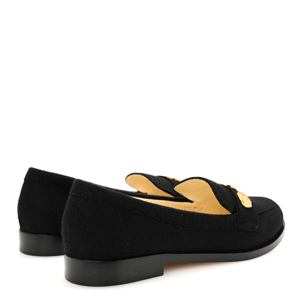 Chanel Tweed Medallion Loafers 40 Black 1779302 – FASHIONPHILE