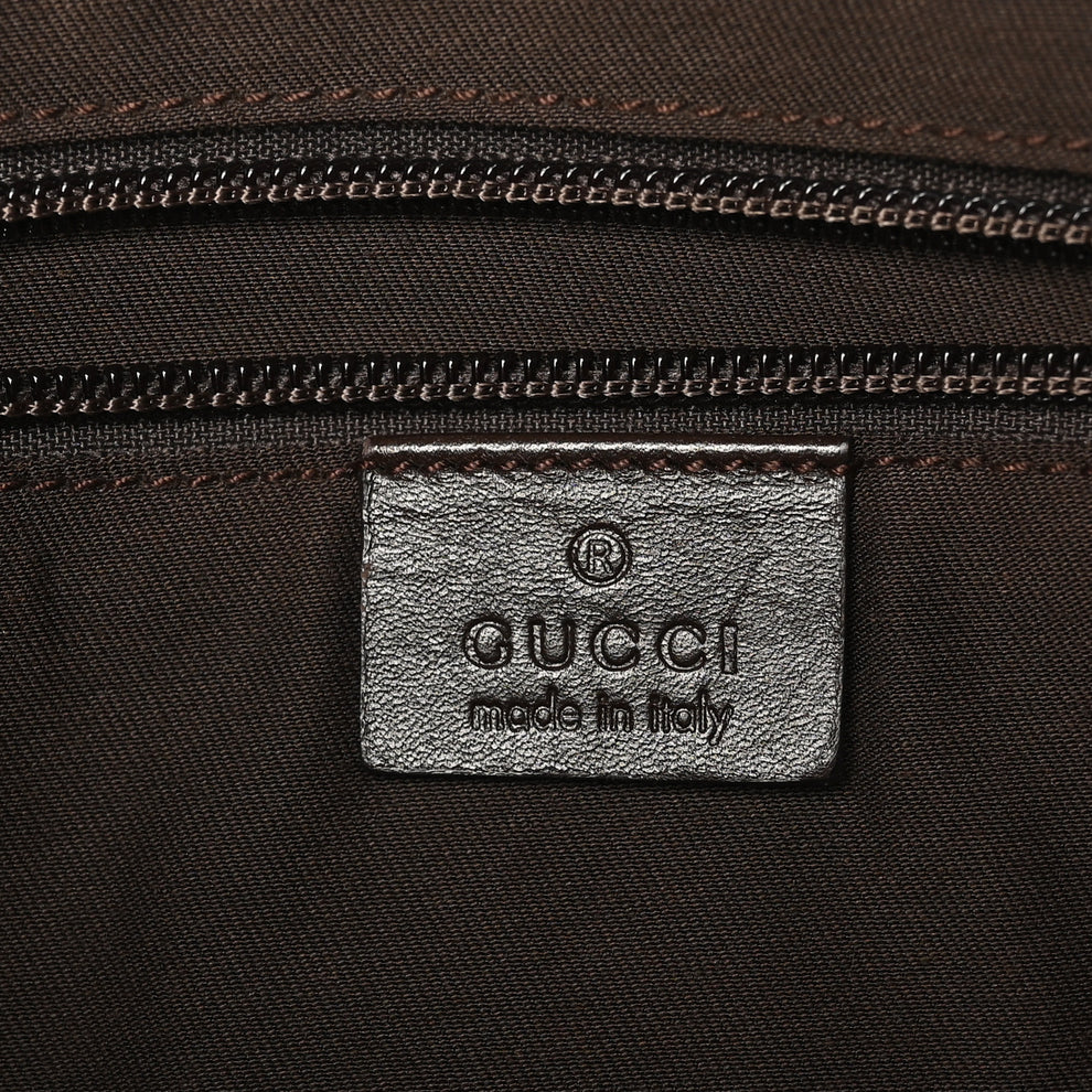 Gucci Monogram Calfskin Perforated Medium Flat Messenger Bag Dark Brown ...