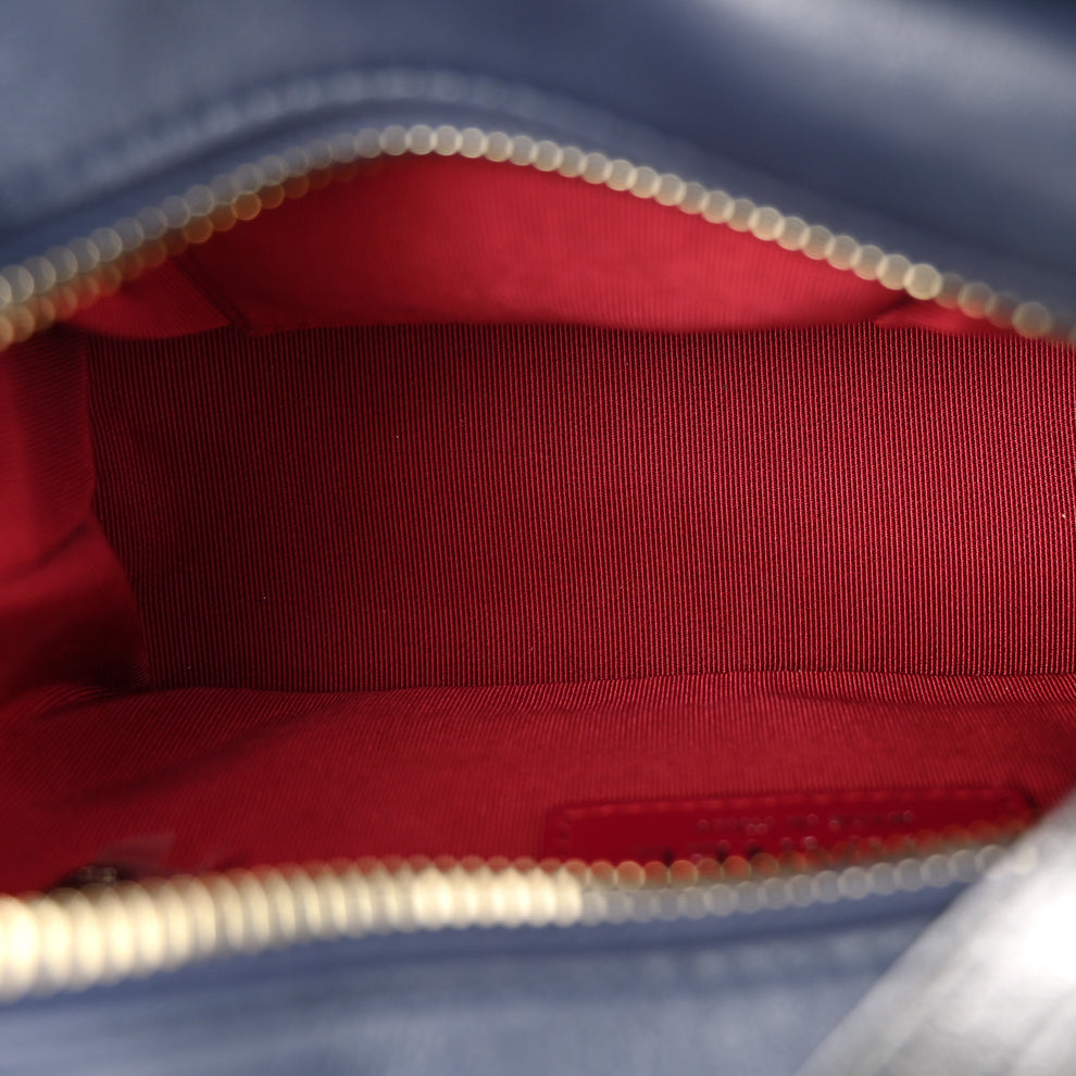 Chanel Aged Calfskin Quilted Small Gabrielle Hobo Navy Black 1803388 ...