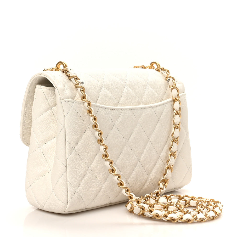 Chanel Caviar Quilted Coco First Flap White 1806394 – FASHIONPHILE