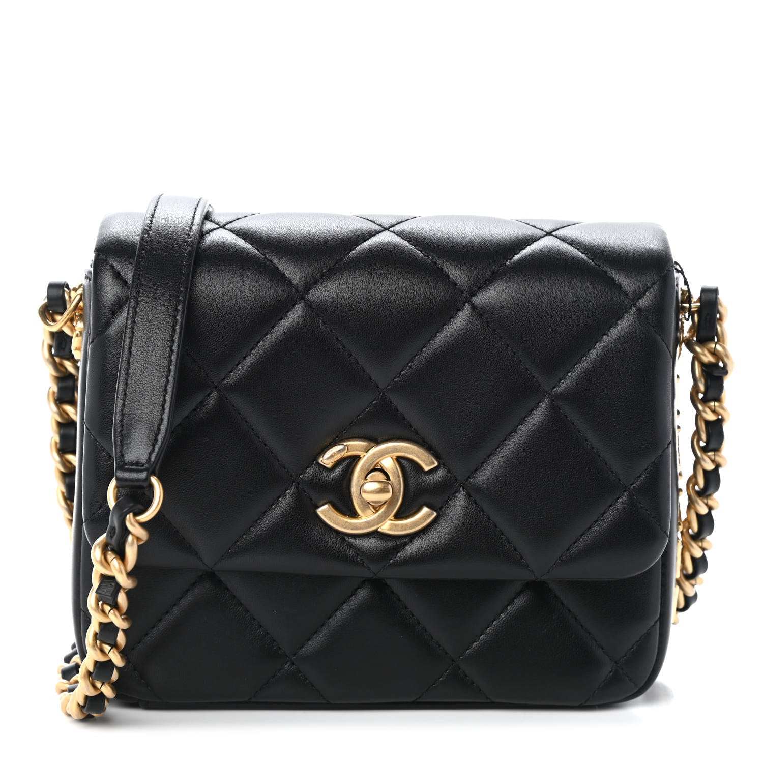 Chanel Lambskin Quilted Mini Side Note Flap Black 843513 – FASHIONPHILE