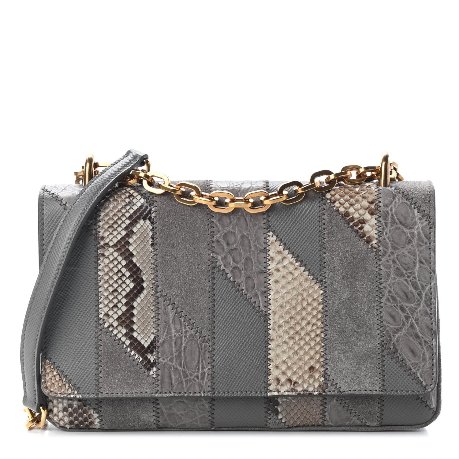 Prada Suede Snakeskin Patchwork Small Flap Bag Marmo 857880 – FASHIONPHILE