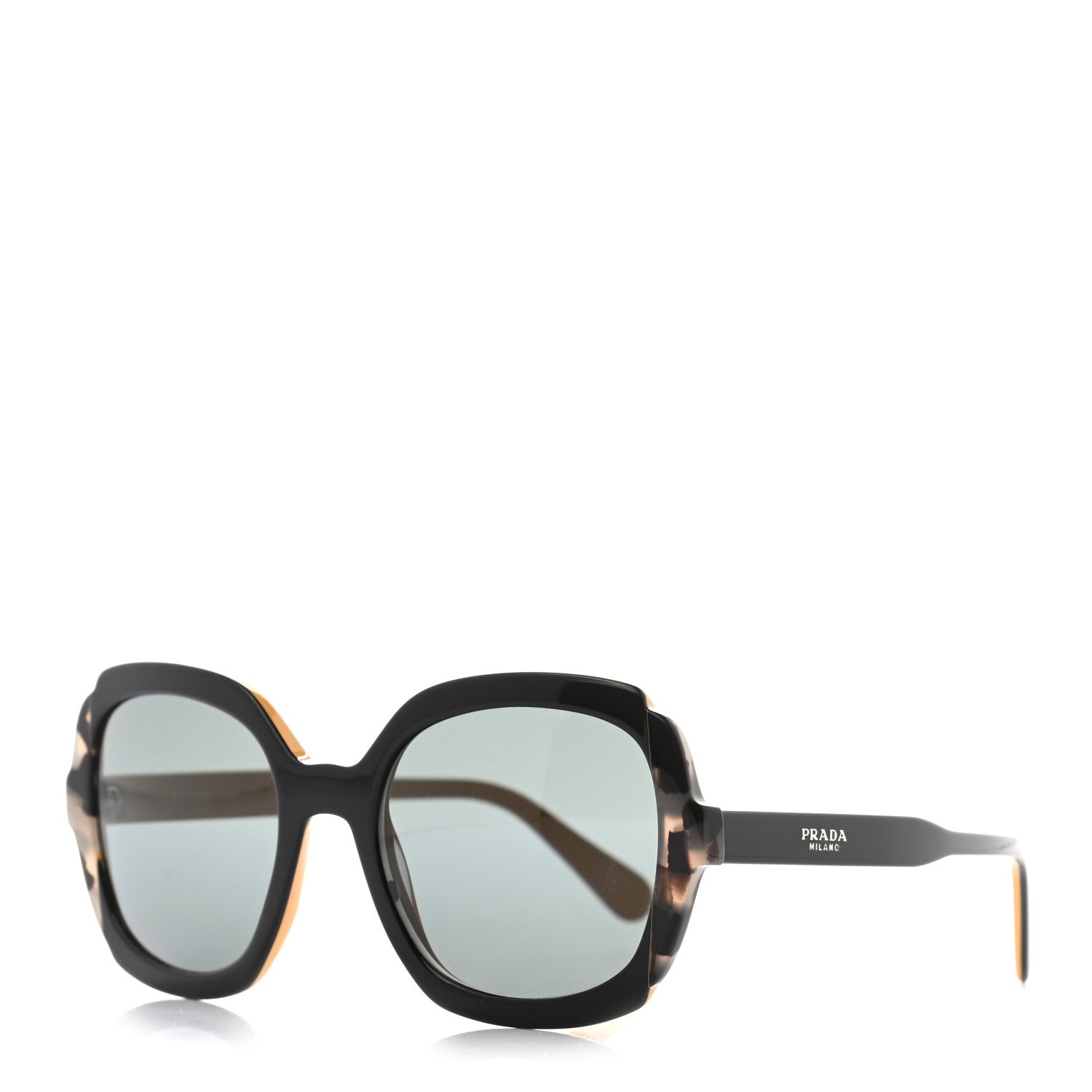Prada Tortoise Shell Round Sunglasses SPR 16U Black 900070 – FASHIONPHILE