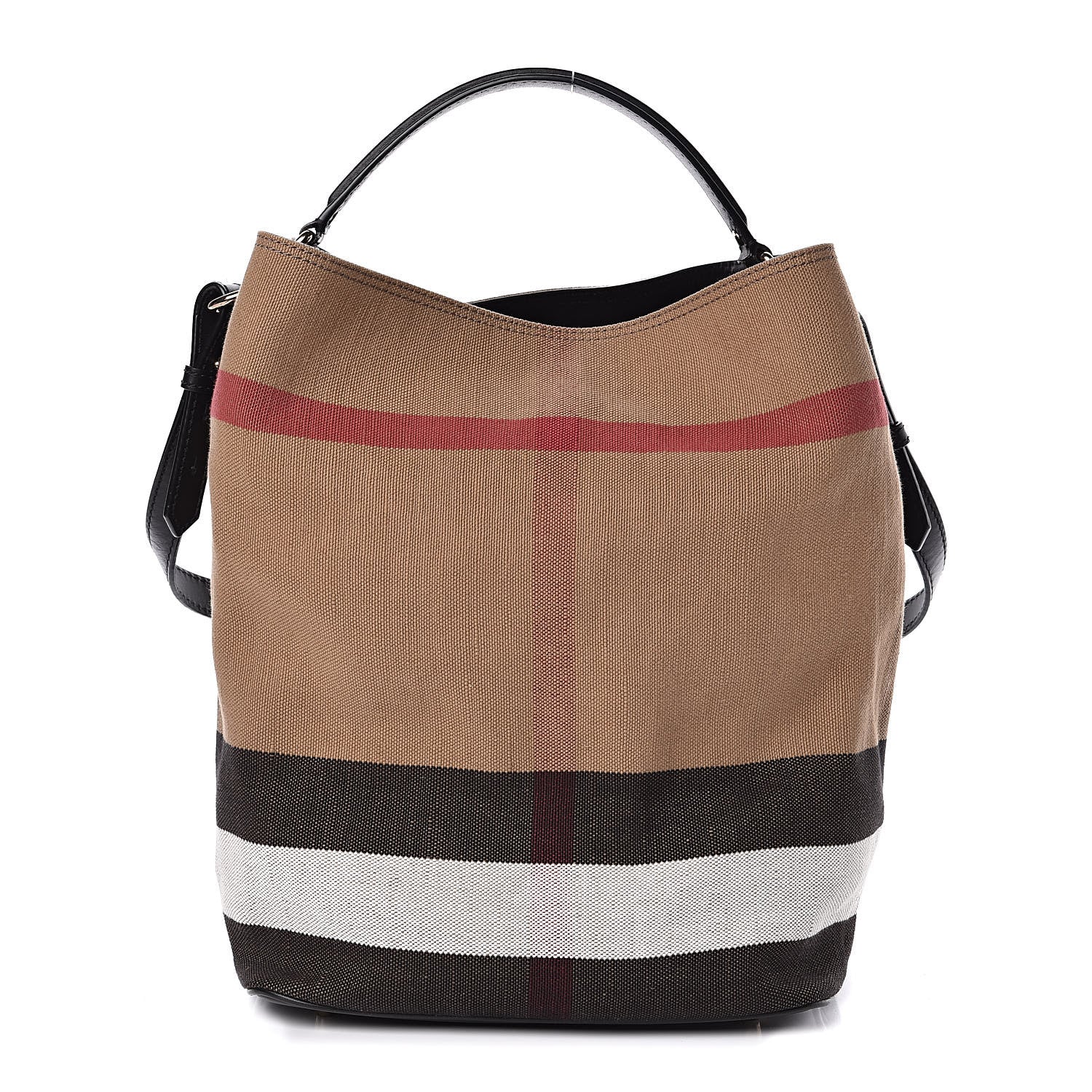 Burberry Canvas Mega Check Medium Ashby Hobo Black 500861 – FASHIONPHILE