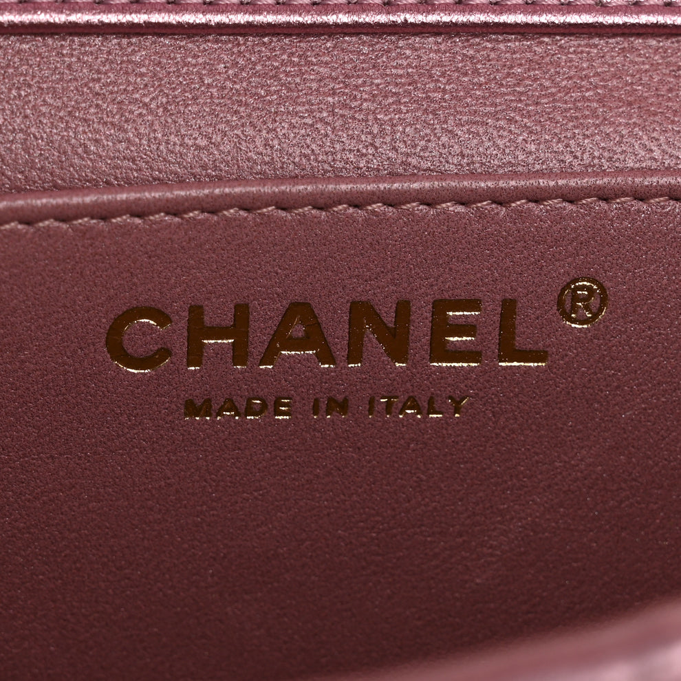 Chanel Metallic Lambskin Tie My Bow Flap Clutch With Chain Pink 1795991 ...