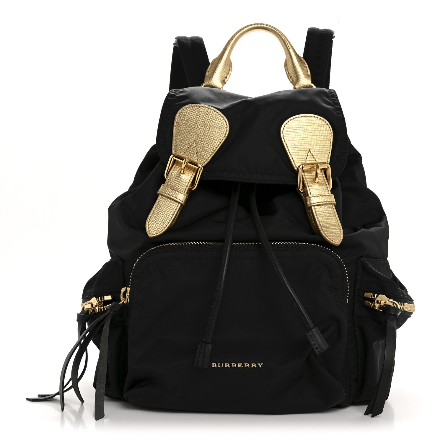 Burberry Nylon Medium Rucksack Runway Backpack Black Gold 1769227 ...