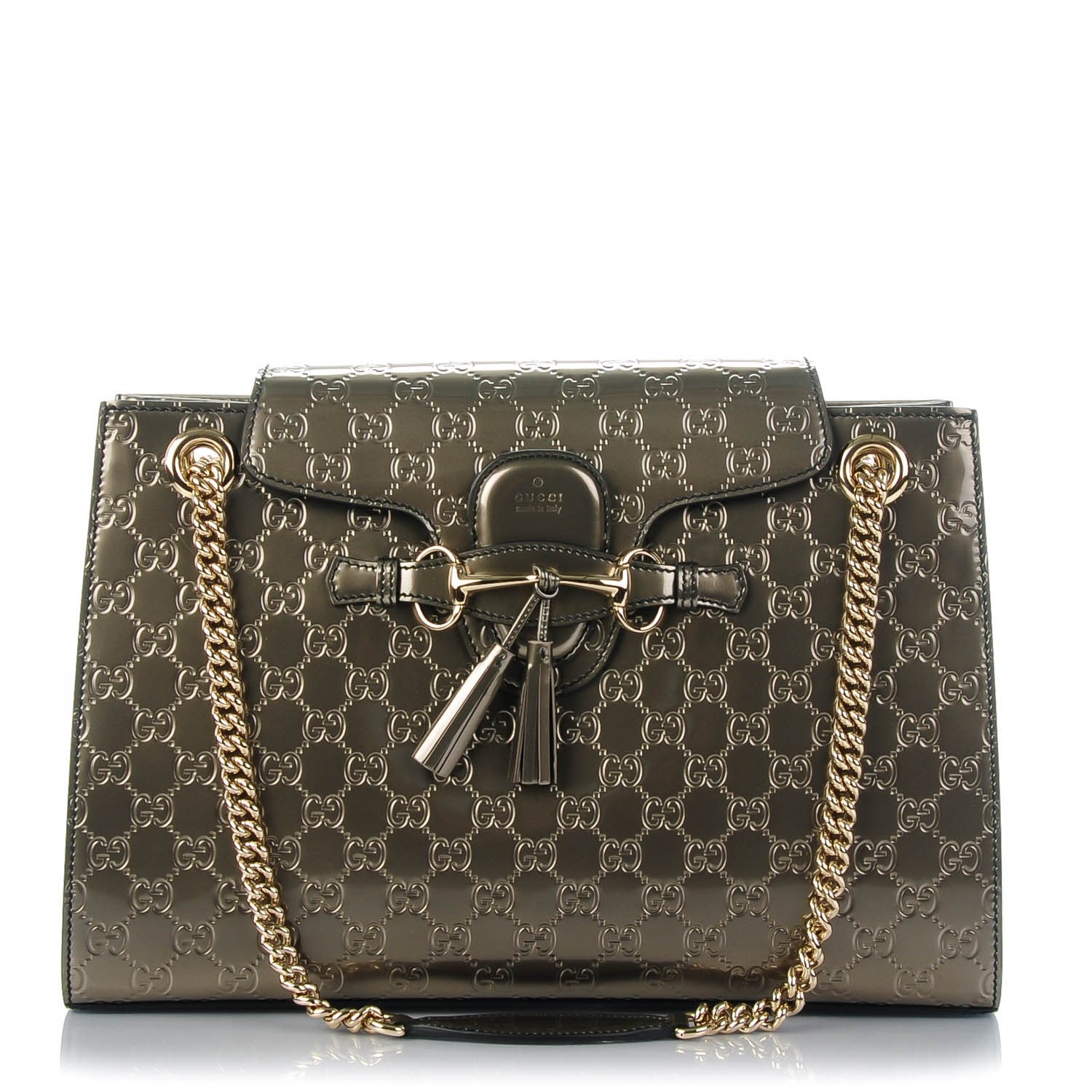 Gucci Shine Guccissima Large Emily Chain Shoulder Bag Sasso 137775 ...