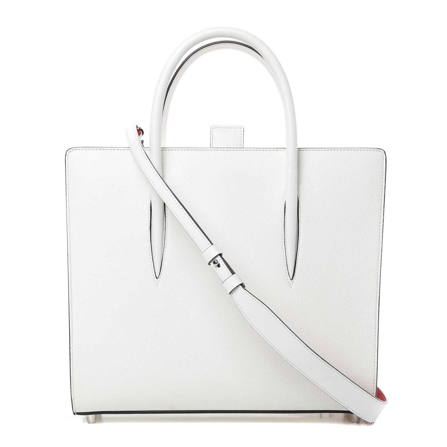 Christian Louboutin Calfskin Empire Studded Medium Paloma Snow 703989 ...