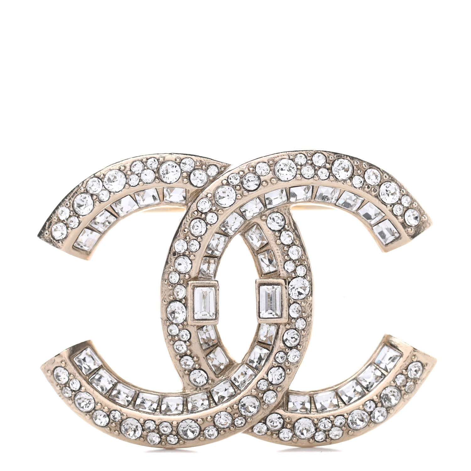 Chanel Crystal CC Brooch Gold 712247 – FASHIONPHILE