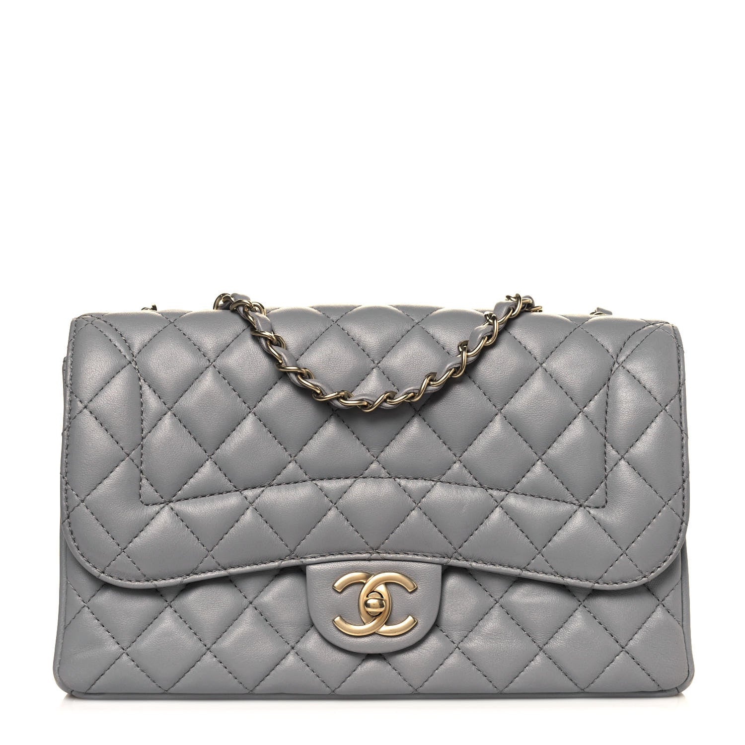 Chanel Lambskin Quilted Medium Mademoiselle Chic Flap Gris 931330 ...