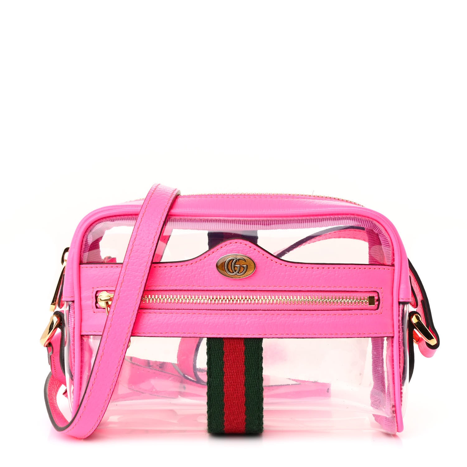 Gucci Vinyl Web Mini Ophidia Transparent Shoulder Bag Fluorescent ...