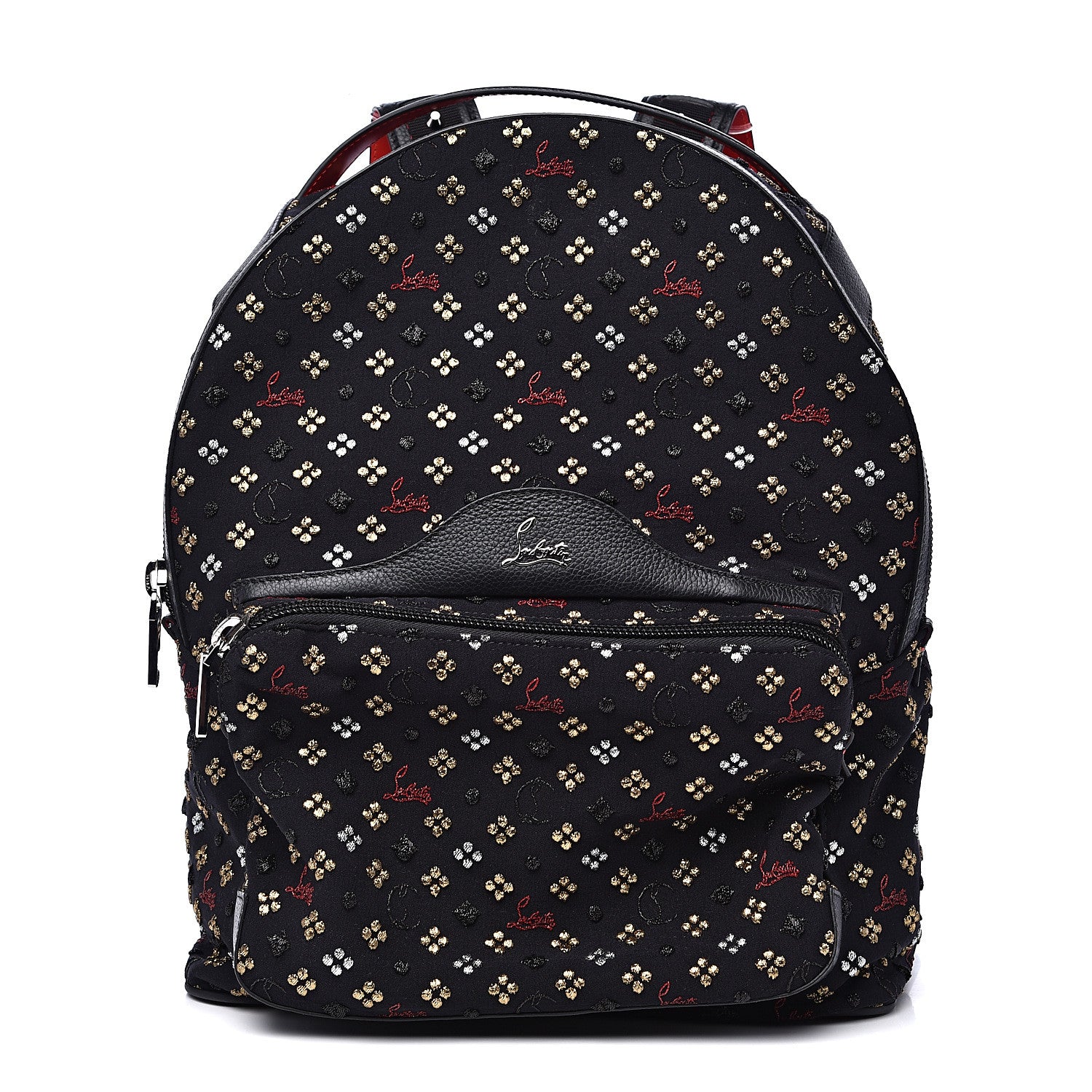 Christian Louboutin Jacquard Canvas Backloubi Backpack Black 538392 ...