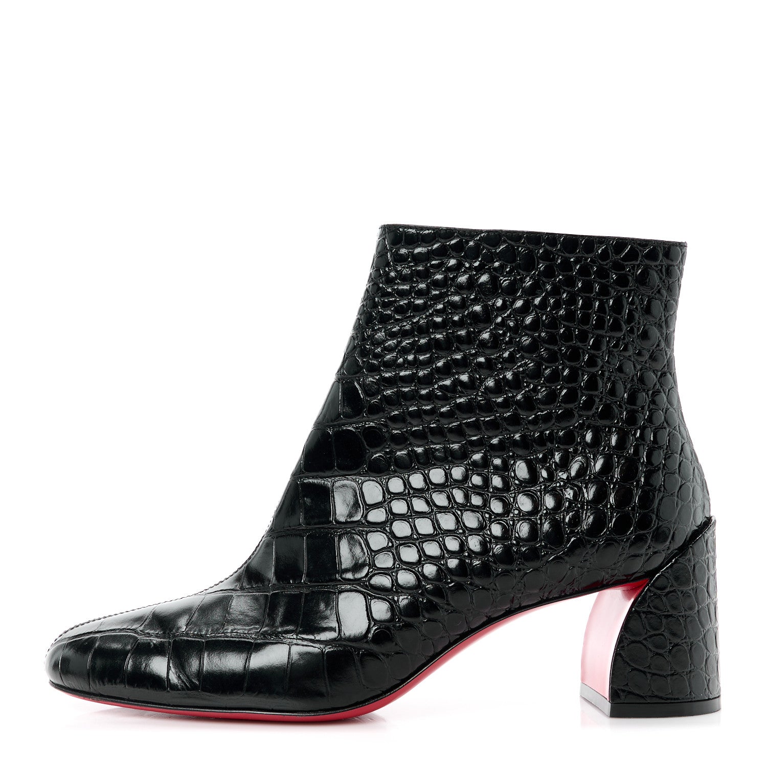 Christian Louboutin Patent Crocodile Embossed Turela 55 Ankle Boots 38. ...