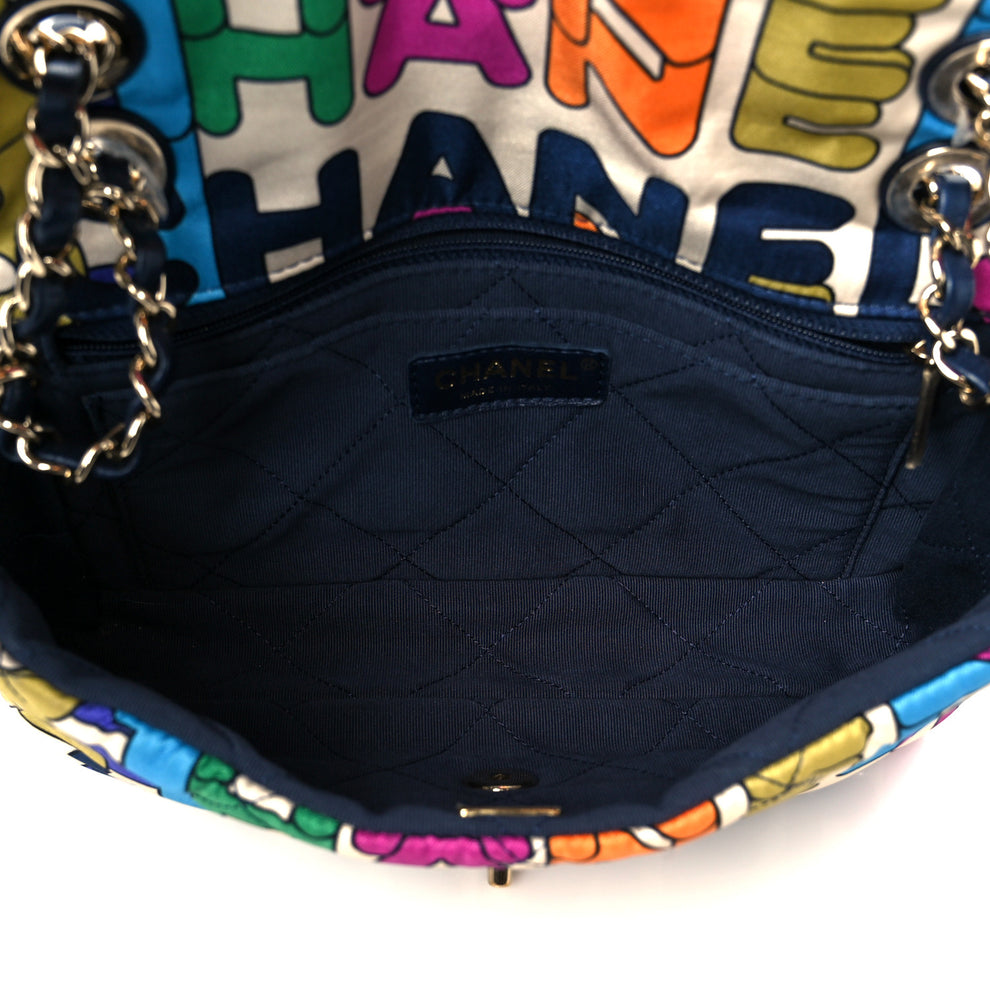 Chanel Printed Fabric Quilted Logo Single Flap Bag Multicolor 1775463 ...