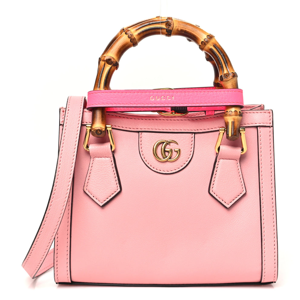 Gucci Wonka Grain Calfskin Mini Diana Tote Bag Wild Rose Fuxia Fluo ...