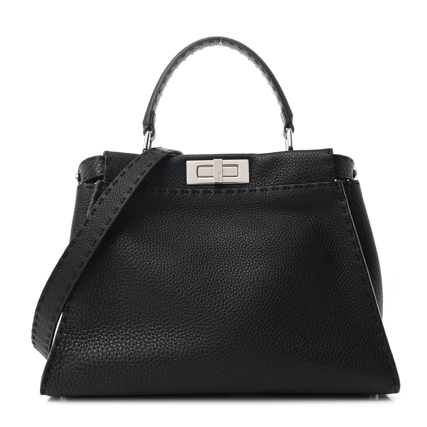 Fendi Cuoio Romano Selleria Bi-Color Medium Peekaboo Iconic Satchel ...