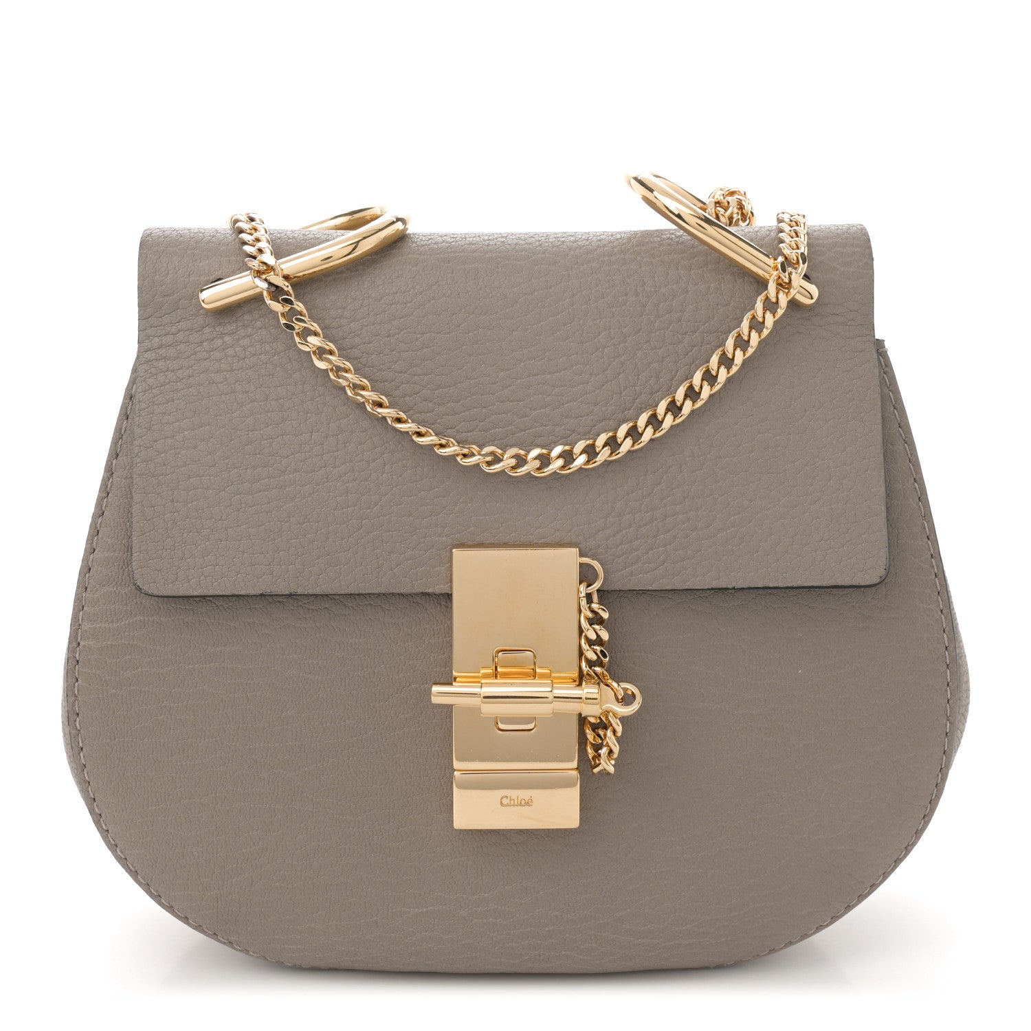 Chloe Grained Lambskin Mini Drew Shoulder Bag Motty Grey 1648173 ...