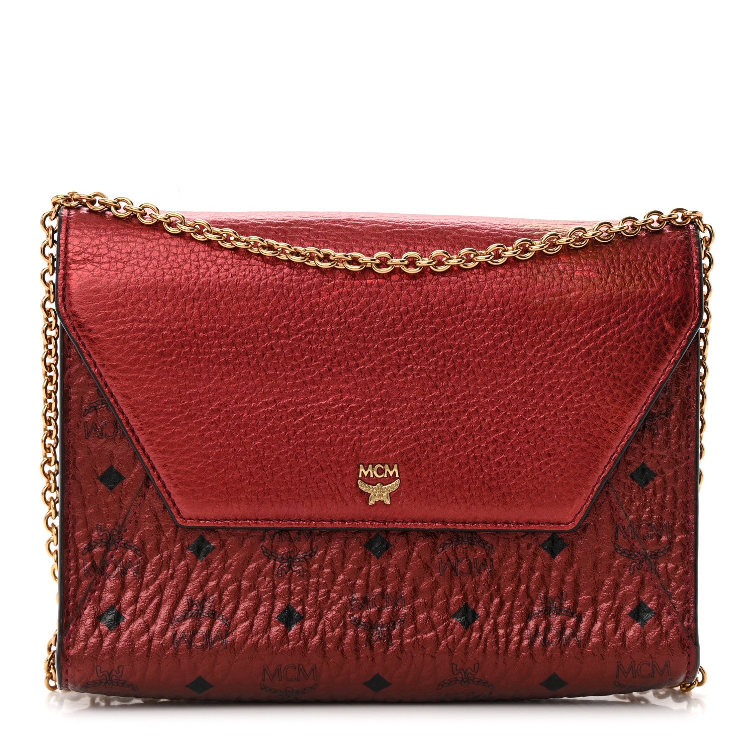 MCM Metallic Calfskin Visetos Monogram Love Letter Crossbody Scooter ...